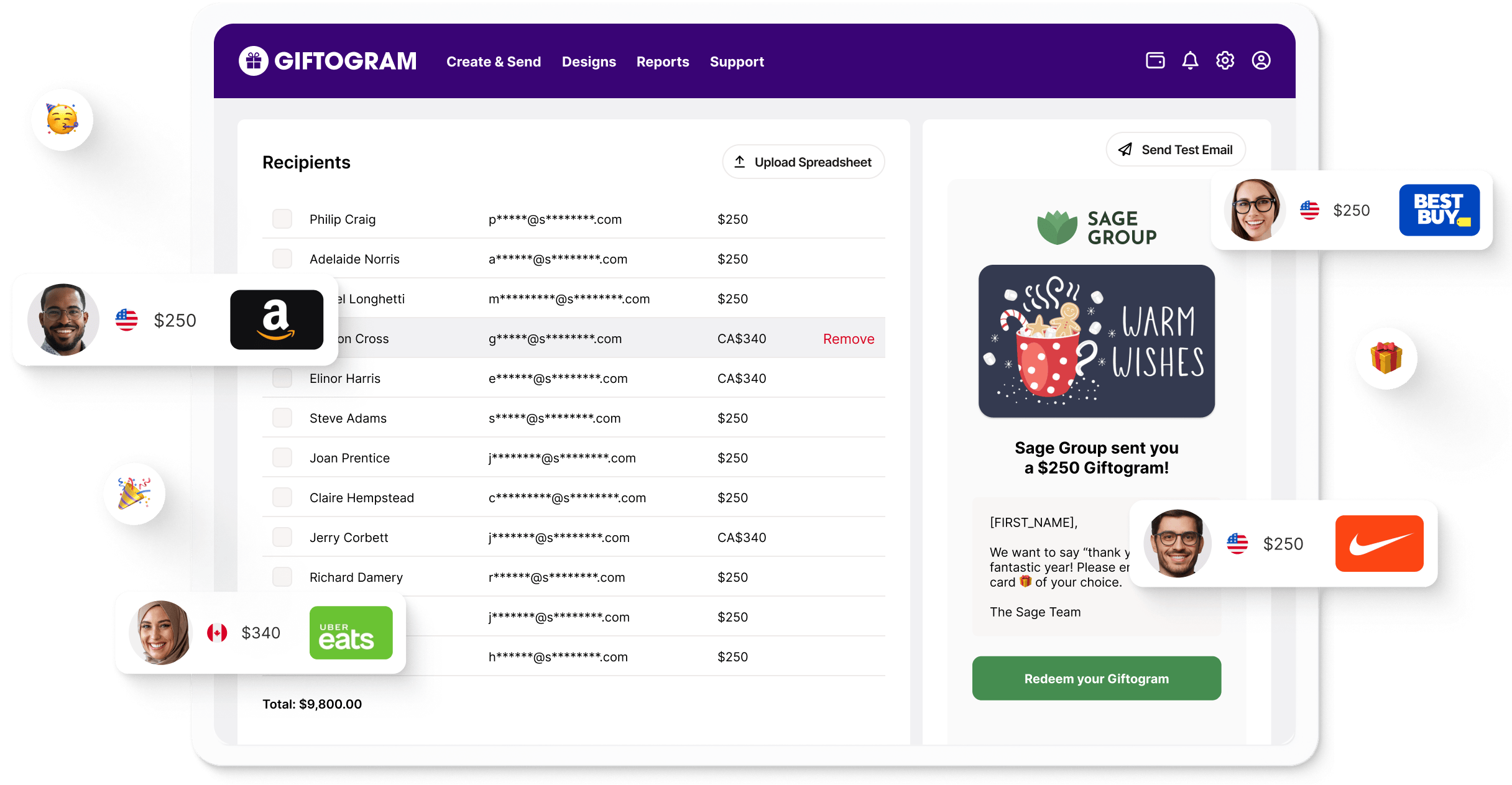 Bulk Holiday Gift Cards - Giftogram